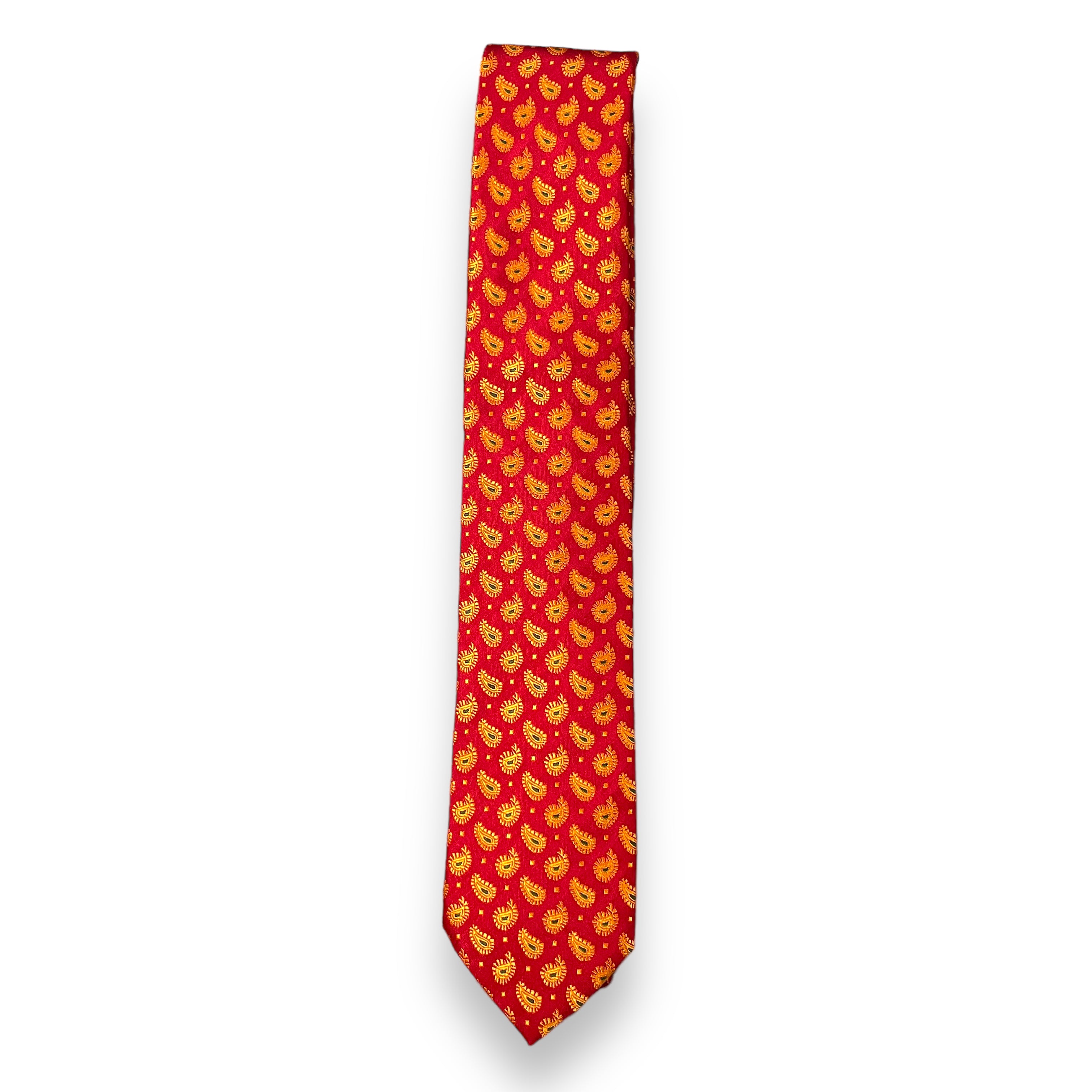 Yellow Paisley Red Tie – Tie Benon